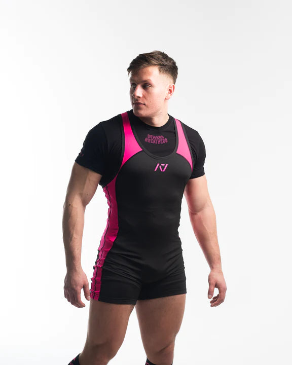 Singlet o butarga color rosa para powerlifting A7 LUNO Flamingo – Berzerk Strength